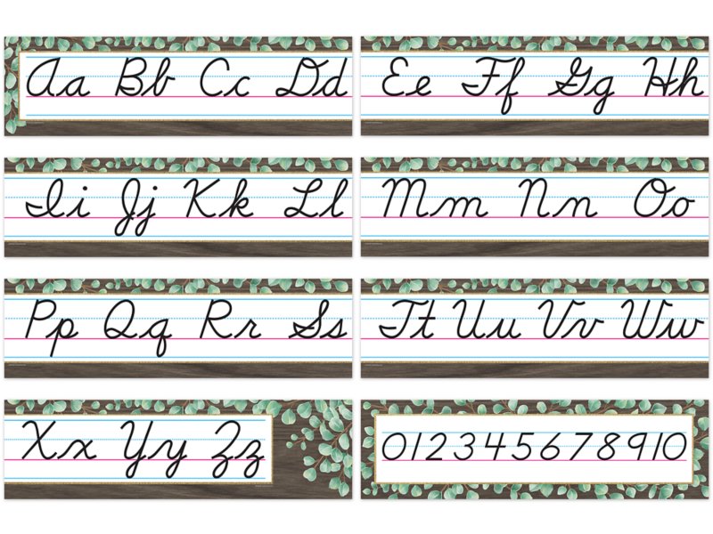 Eucalyptus Cursive Bulletin Board Set at Lakeshore Learning
