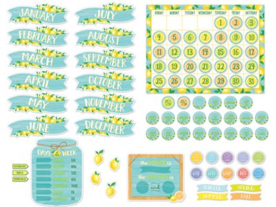 Lemon Zest Calendar Bulletin Board Set at Lakeshore Learning