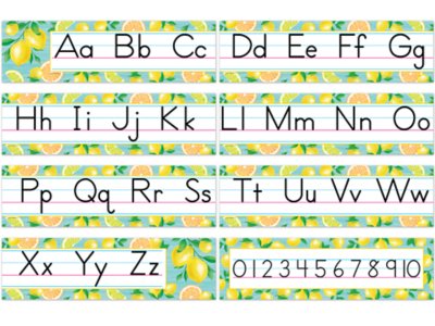 Lemon Zest Traditional Manuscript Bulletin Board Set at Lakeshore Learning