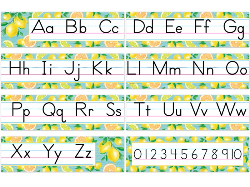 Lemon Zest Traditional Manuscript Bulletin Board Set at Lakeshore Learning