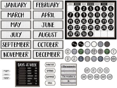 Modern Farmhouse Calendar Bulletin Board Set at Lakeshore Learning