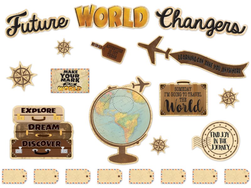 Travel the Map! Bulletin Board Set at Lakeshore Learning