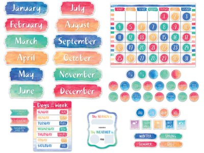 Watercolor Calendar Bulletin Board Set at Lakeshore Learning