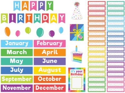 Colorful Birthday Bulletin Board Set at Lakeshore Learning