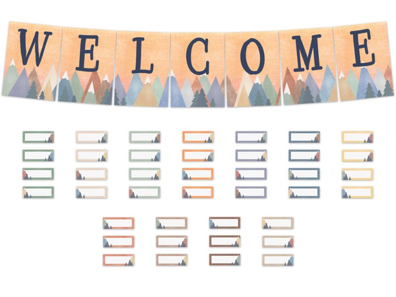 Moving Mountains Welcome Bulletin Board Set at Lakeshore Learning