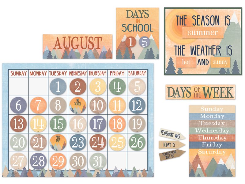 Moving Mountains Calendar Bulletin Board Set at Lakeshore Learning