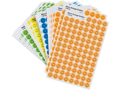 Neon Smiley Face Mini Stickers - Variety Pack at Lakeshore Learning