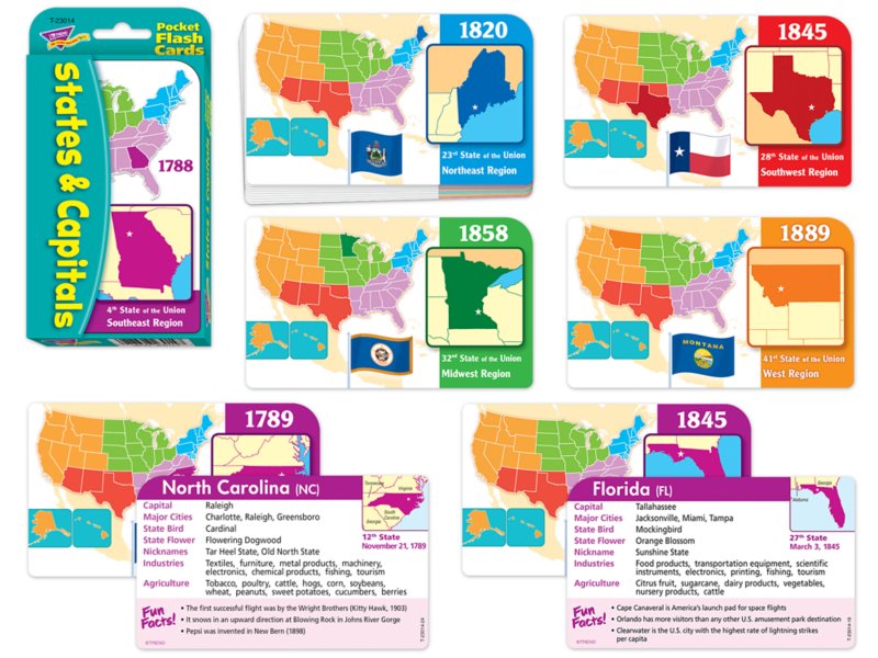 States & Capitals Pocket Flash Cards at Lakeshore Learning
