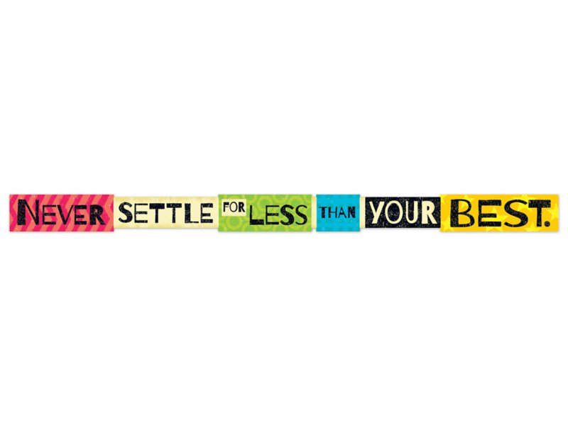 Never Settle Motivational Banner at Lakeshore Learning