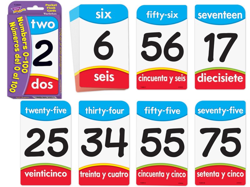 Numbers 0-100 Bilingual Pocket Flash Cards at Lakeshore Learning