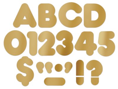 Gold Metallic 4" Punch-Out Letters at Lakeshore Learning