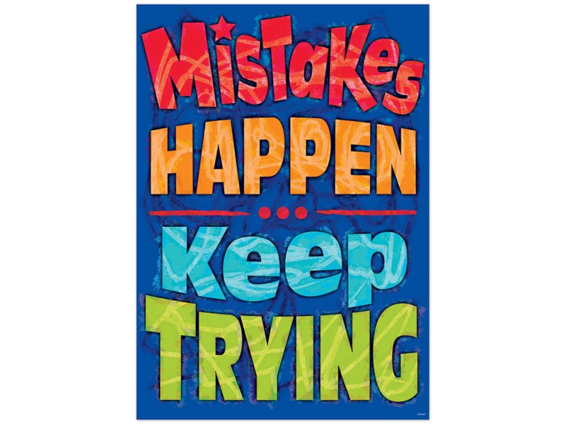 Mistakes Happen, Keep Trying Poster at Lakeshore Learning