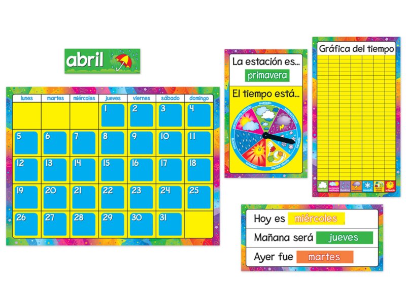 Spanish Calendario Anual Bulletin Board Set at Lakeshore Learning