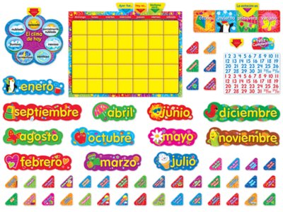 Spanish Write & Wipe Calendar Bulletin Board Set at Lakeshore Learning