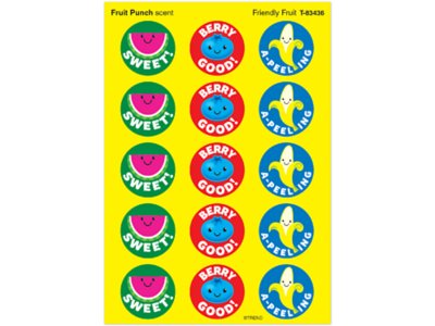 Friendly Fruit Punch-Scented Motivational Stickers at Lakeshore Learning