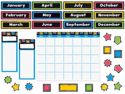 Bold Strokes Write & Wipe Calendar Bulletin Board Set at Lakeshore Learning