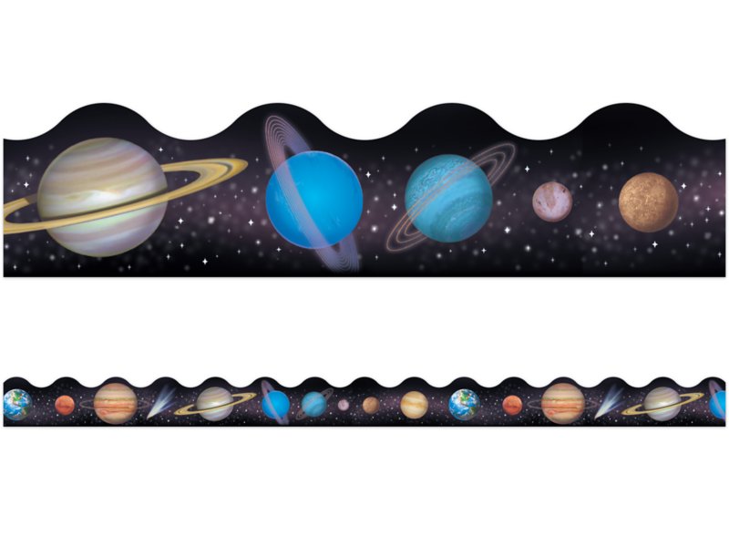 Solar System Border Paper Lined
