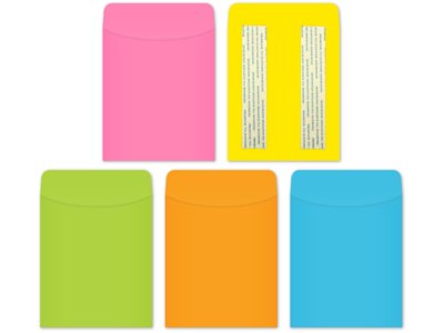 Neon Self-Adhesive Library Pockets - Variety Pack at Lakeshore Learning