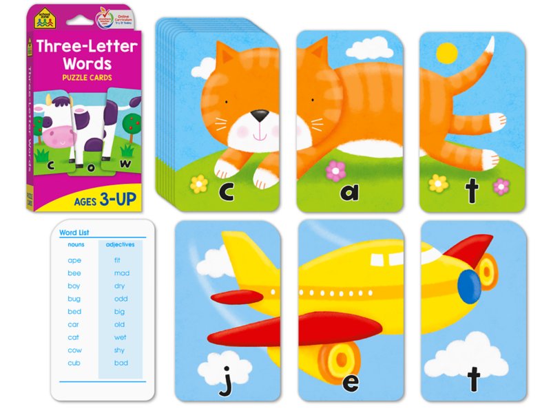 3-Letter Words Puzzle Cards at Lakeshore Learning