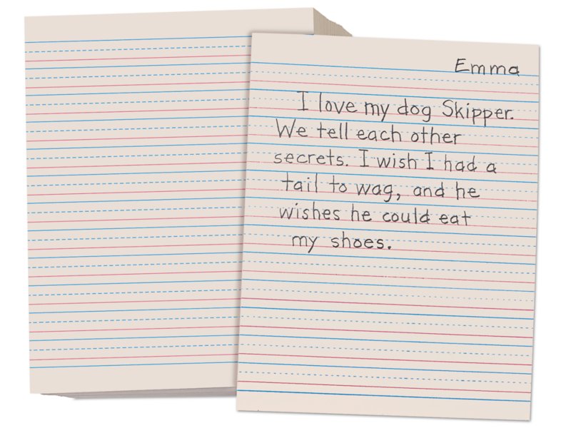 Red Baseline Ruled Newsprint - Gr. 3 at Lakeshore Learning