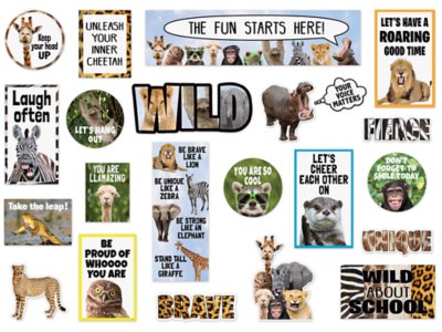 Go Wild Animals Mini Bulletin Board Set at Lakeshore Learning