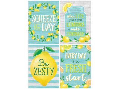 Lemon Zest Motivational Poster Pack at Lakeshore Learning