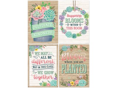 Rustic Bloom Classroom Management Poster Pack at Lakeshore Learning