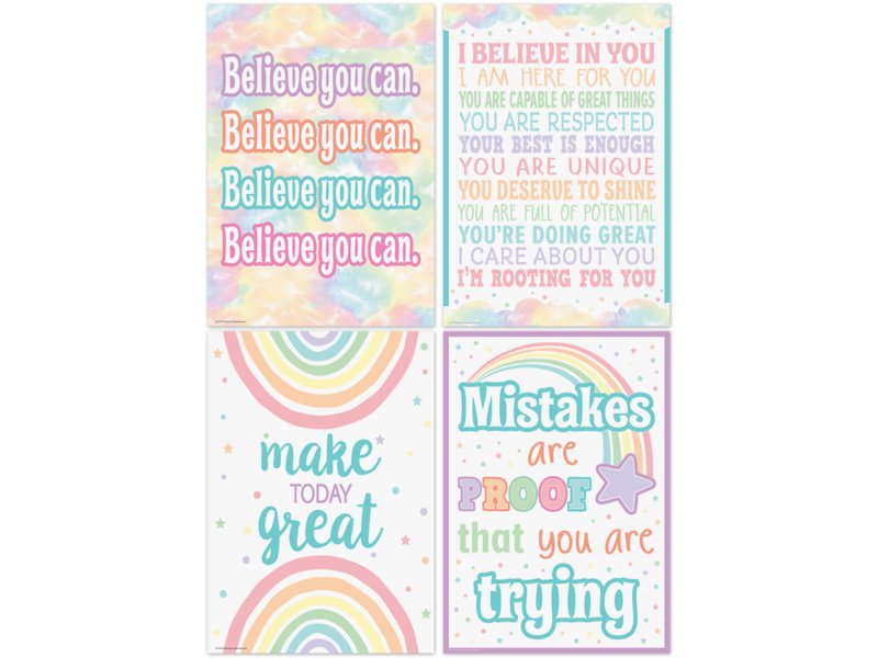 Pastel Pop Motivational Poster Pack at Lakeshore Learning