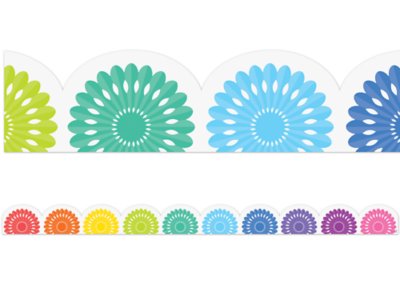 Colorful Poms Rainbow Scalloped Border at Lakeshore Learning