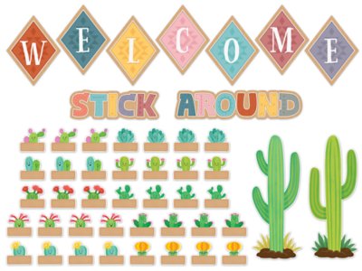 Happy Cactus Crew Welcome Bulletin Board Set at Lakeshore Learning