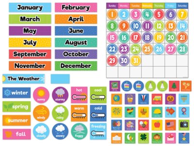 Colorful Magnetic Calendar Bulletin Board Set at Lakeshore Learning