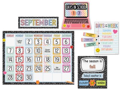 Hello Sunshine Calendar Bulletin Board Set at Lakeshore Learning
