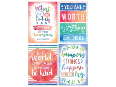 Watercolor Motivational Poster Pack at Lakeshore Learning