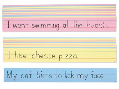 Write & Wipe Rainbow Sentence Strips at Lakeshore Learning